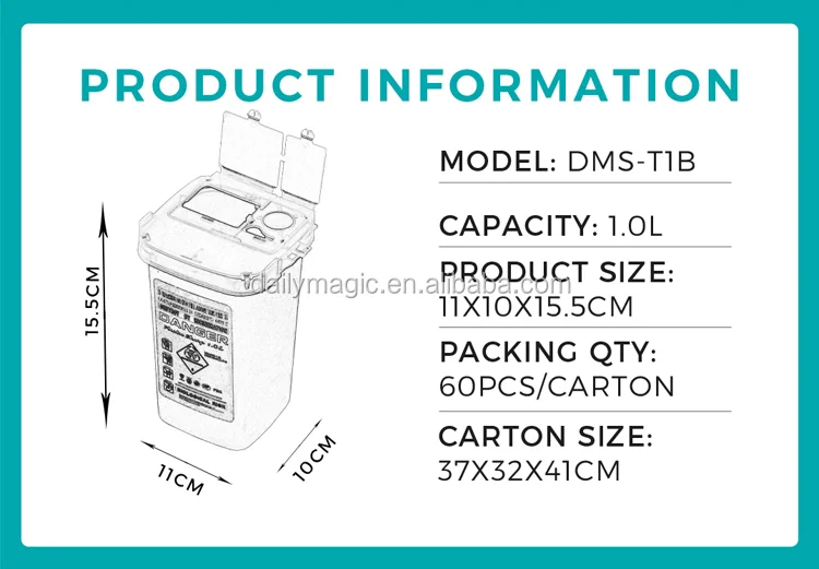 China Manufacturer Medical Waste Sharps Container For Biohazard Waste ...