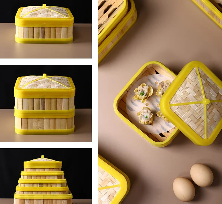 Bamboo Round/square Steamer Factory Price 2 Tiers Lid With Customized Logo - Buy Round Type ...