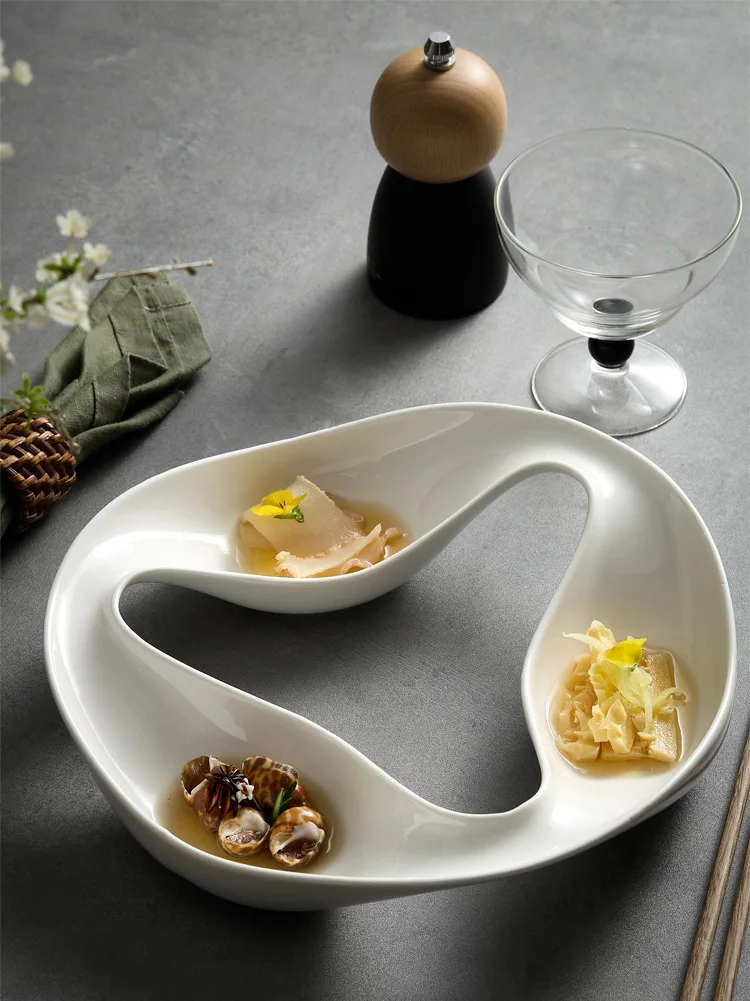 Modern Luxury Ceramic Irregular Hotel Tableware & Kitchen Dish Set ...