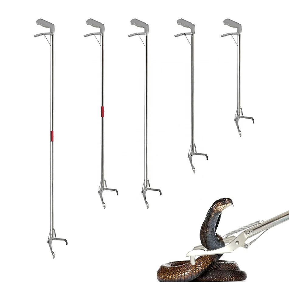 Professional Stainless Steel Snake Catcher - Durable Pest Control Tool