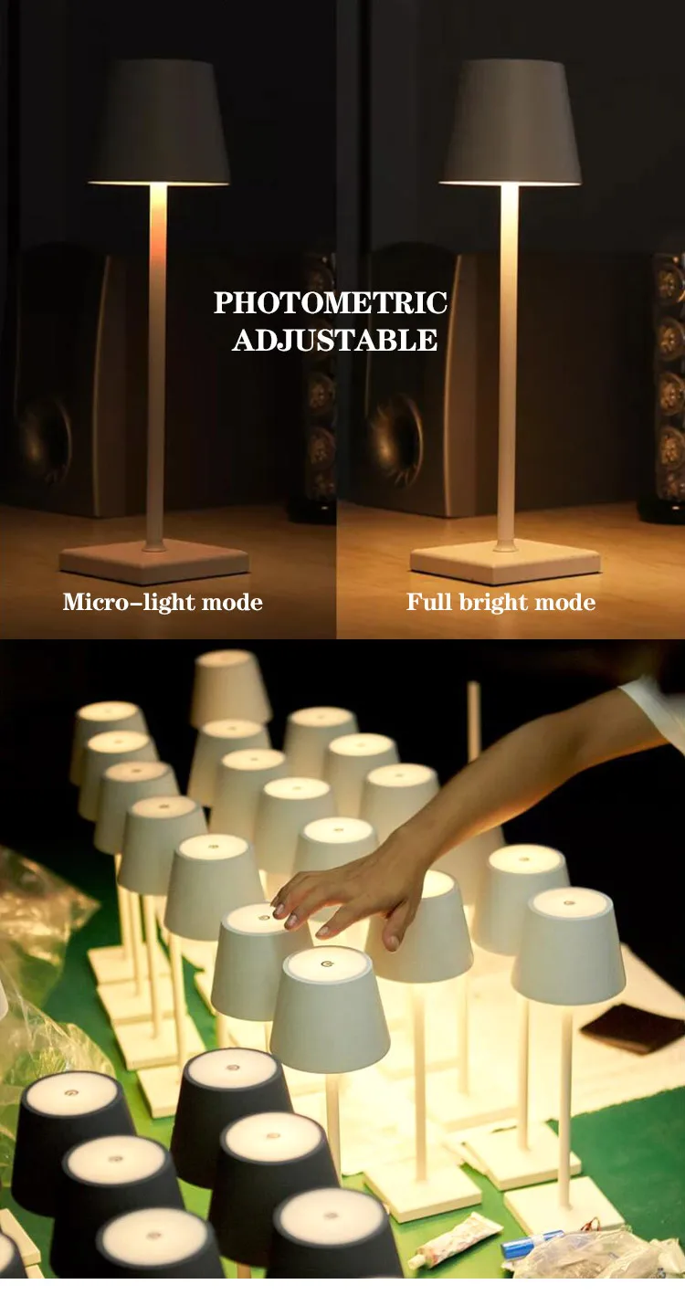 Nordic Cordless Led Table Lamp For Hotel,Bar,And Restaurant - Metal ...
