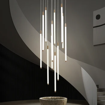 Modern Led Chandelier Pendant Lights Height-adjustable Suspension Flush ...