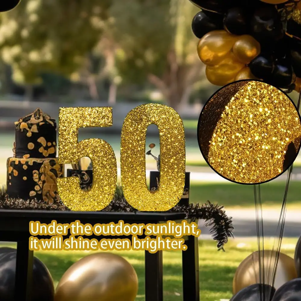 Glitter Number Birthday Decorations-gold And Sliver Table Centerpiece 0 ...