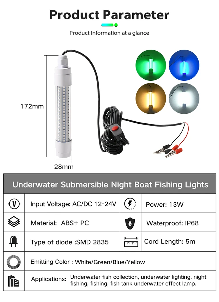 Decoy Catcher Led Fish Trap Trapper High Lumen Attract Fish 12v Led ...