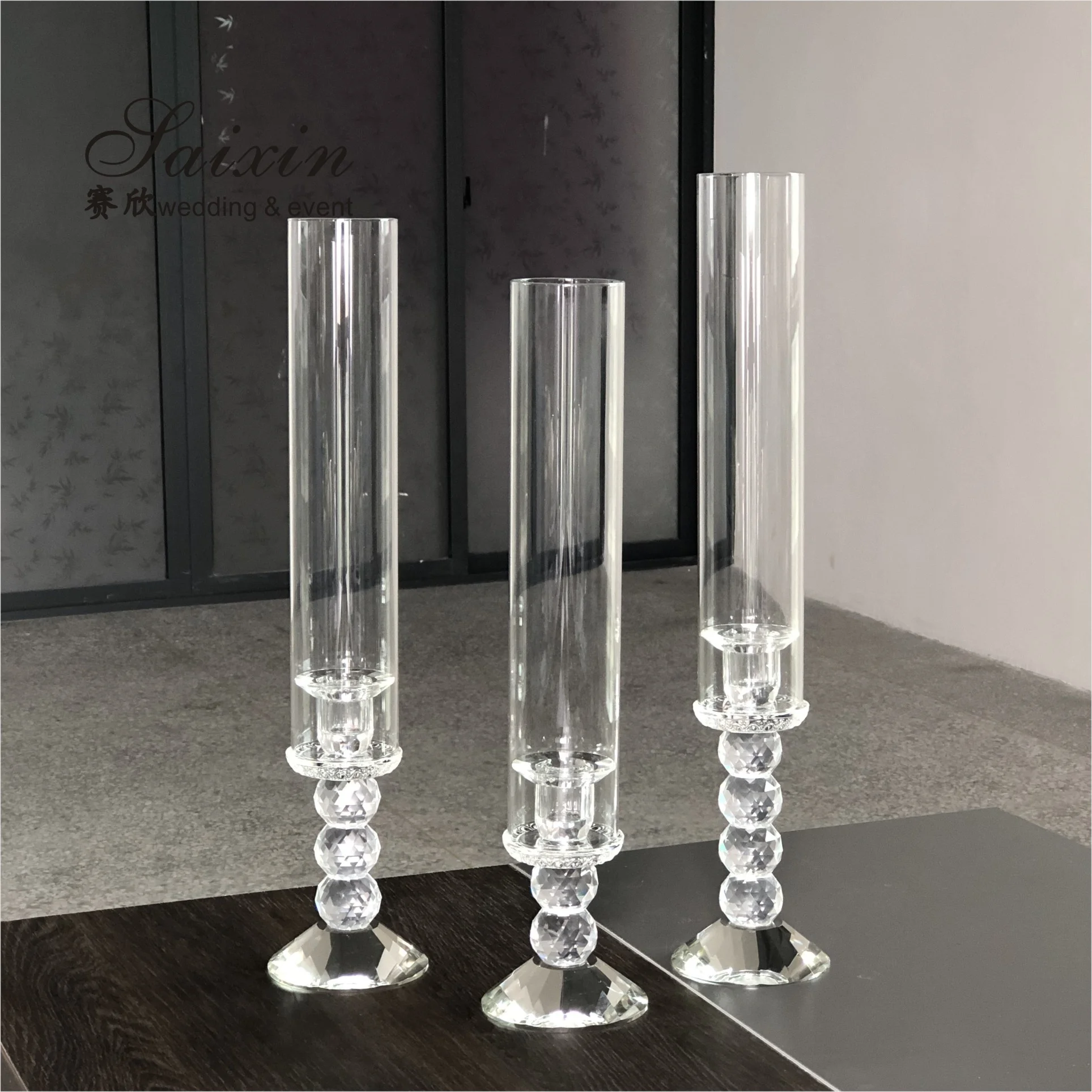 Wholesale Square Vase Centerpiece - Clear Glass Chimneys