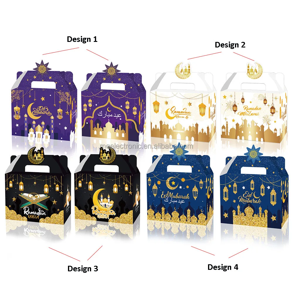 Ramadan Treat Boxes Eid Mubarak Gift Boxes Mosque Star Moon Lantern Eid Party Favor Boxes with ...