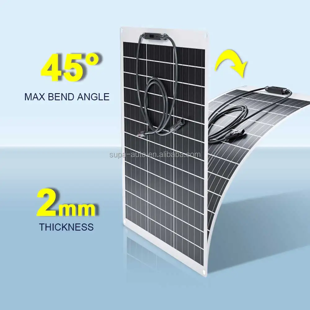 2mm Thin Film Solar Cell Black Flexible Photovoltaic Solar Panel 50w ...