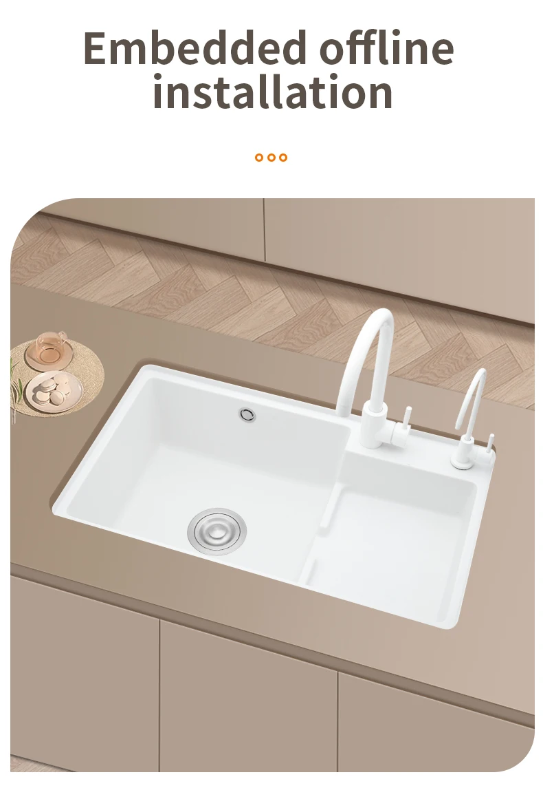 Quartz Stone Sink Large Single Trough Granite Washing Basin Stepped ...