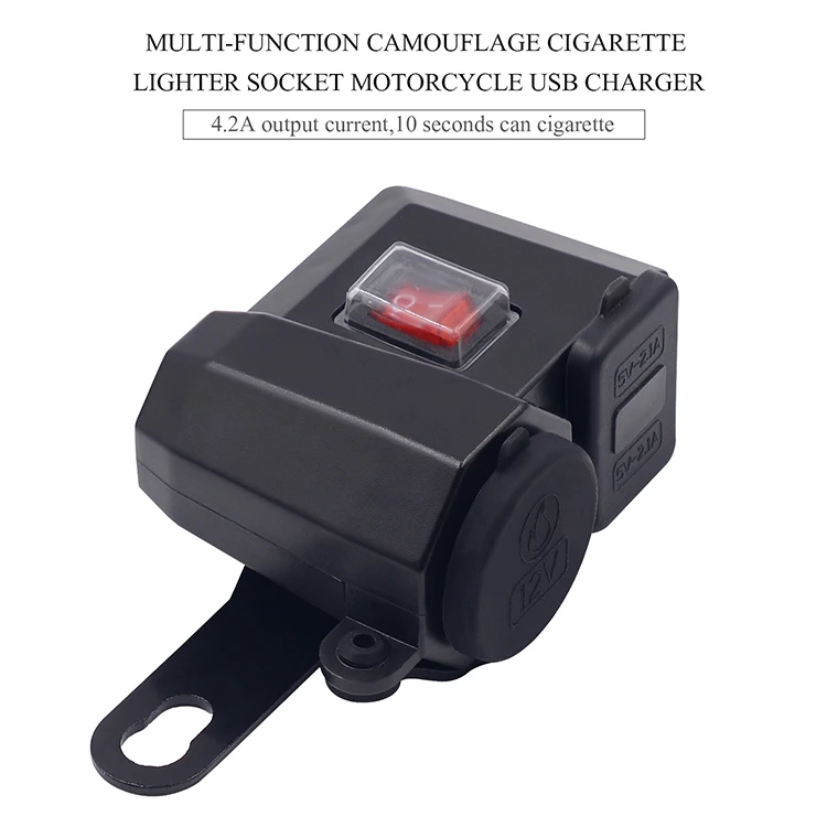 Dual Usb Cigarette Socket Motorcycle Usb Charger With Switch For ...