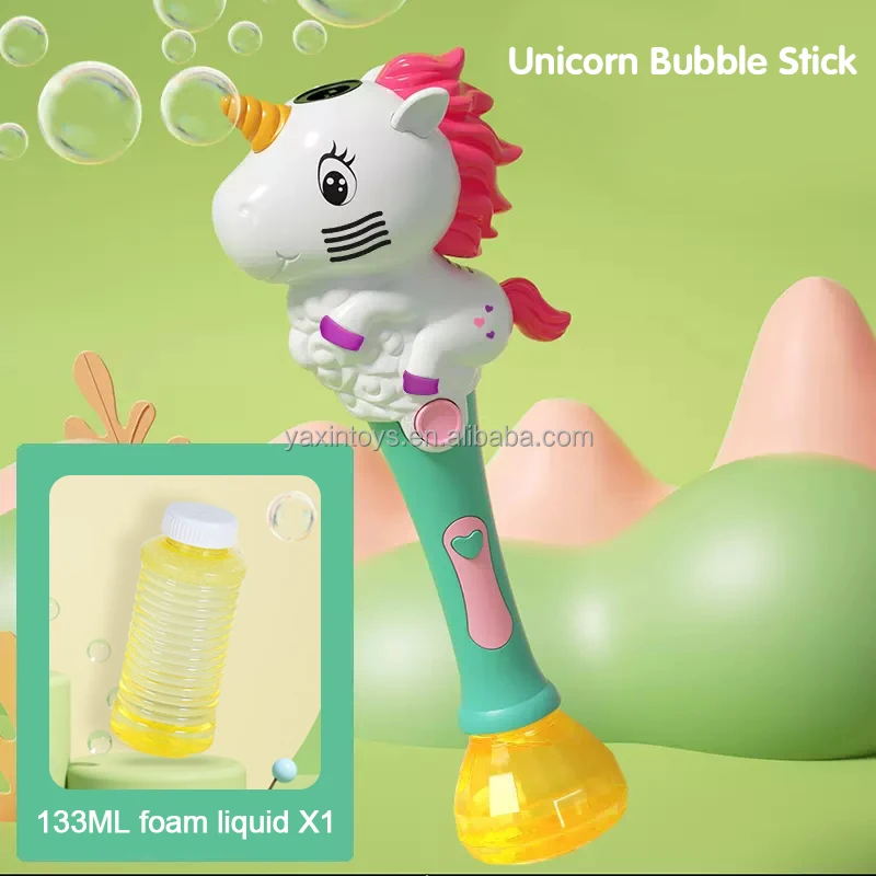 Battery Operated Bubble Machine With Led Light And Music Unicorn ...