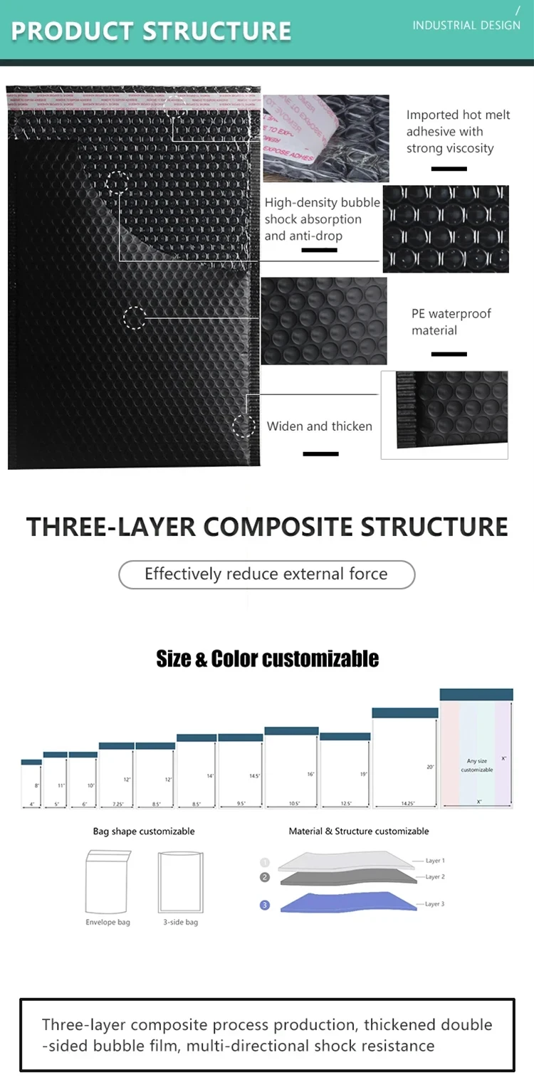 Large 380*460+40mm Purple Co-extruded Film Bubble Express Bag ...