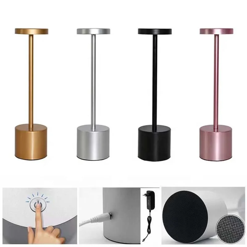 Sml Newest Retro Cordless Touch Rechargeable Mini Led Lamp Coffee ...