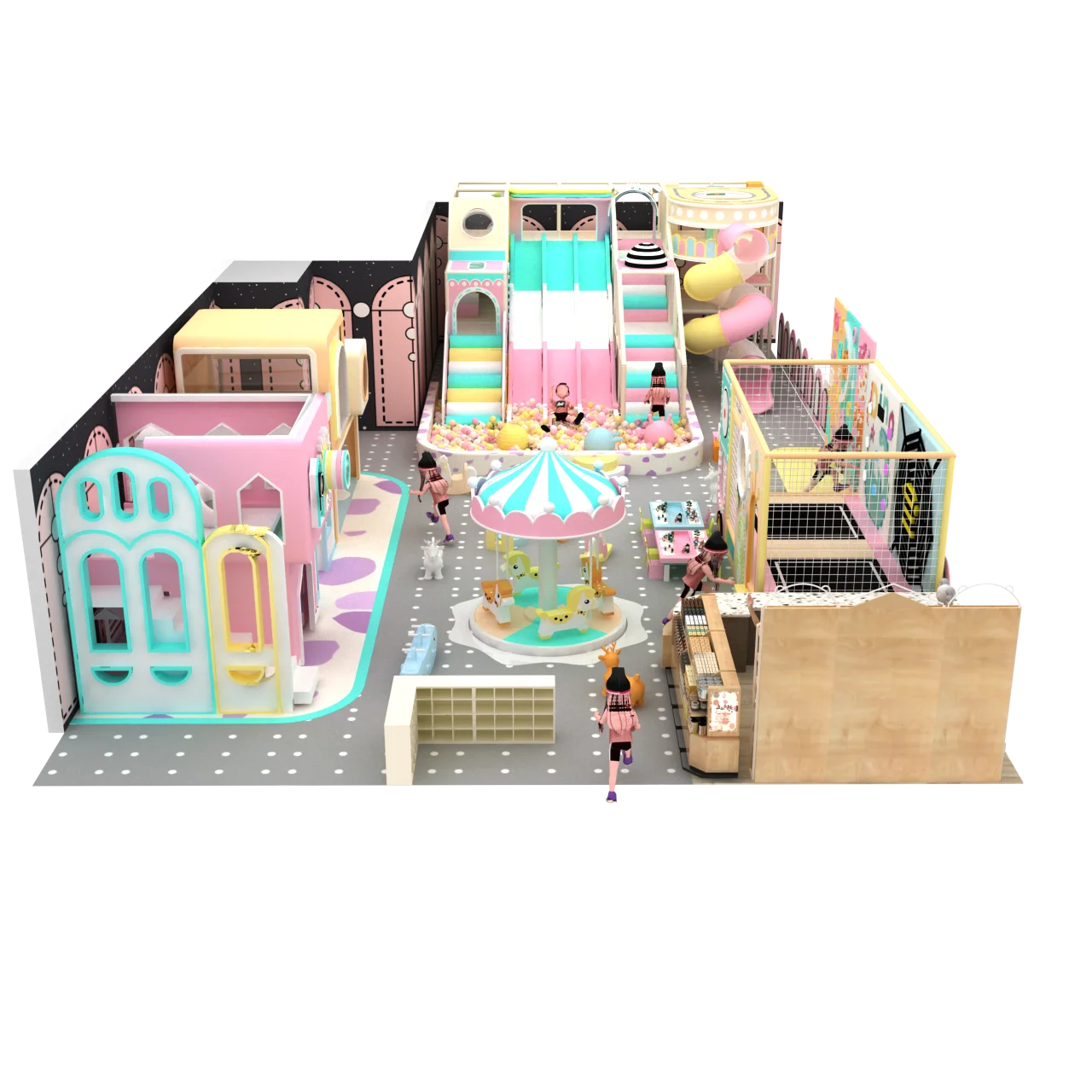 Macaron Colour Scheme Playground Indoor Slides Custom Indoor Playground ...