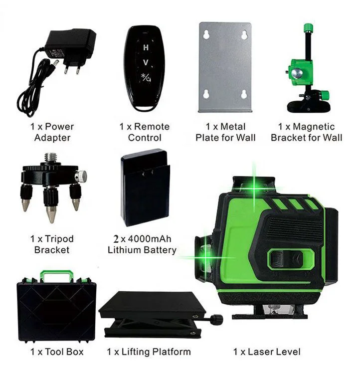 12 Line 3d Laser Level Tile Laser Leveling Tool 360 Degree Machine Tool ...