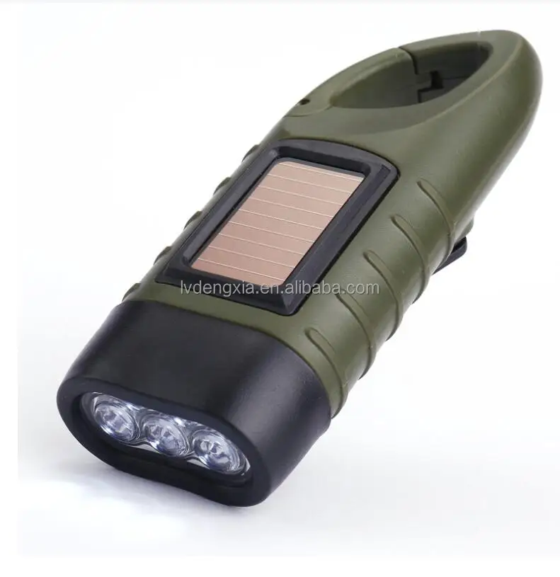 Survival Torch Light - Hand Crank Solar Powered Flashlight