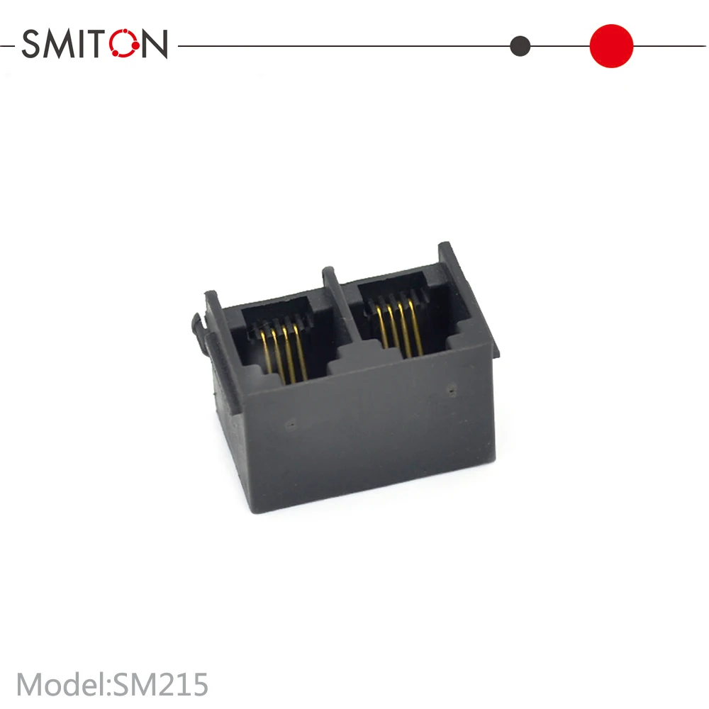 Rj11 Double 6p4c Female Pcb Mount Modular Jack - Buy 6p4c Female Pcb ...