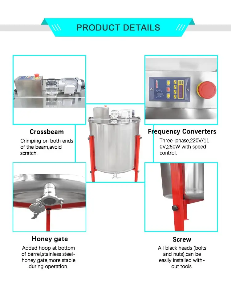Electric Motor Honey Extractor 8 Frames - Efficient Beekeeping