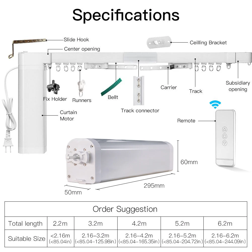 Smart WiFi Electric Motorized Splicing Curtain Tracks System Tuya ...