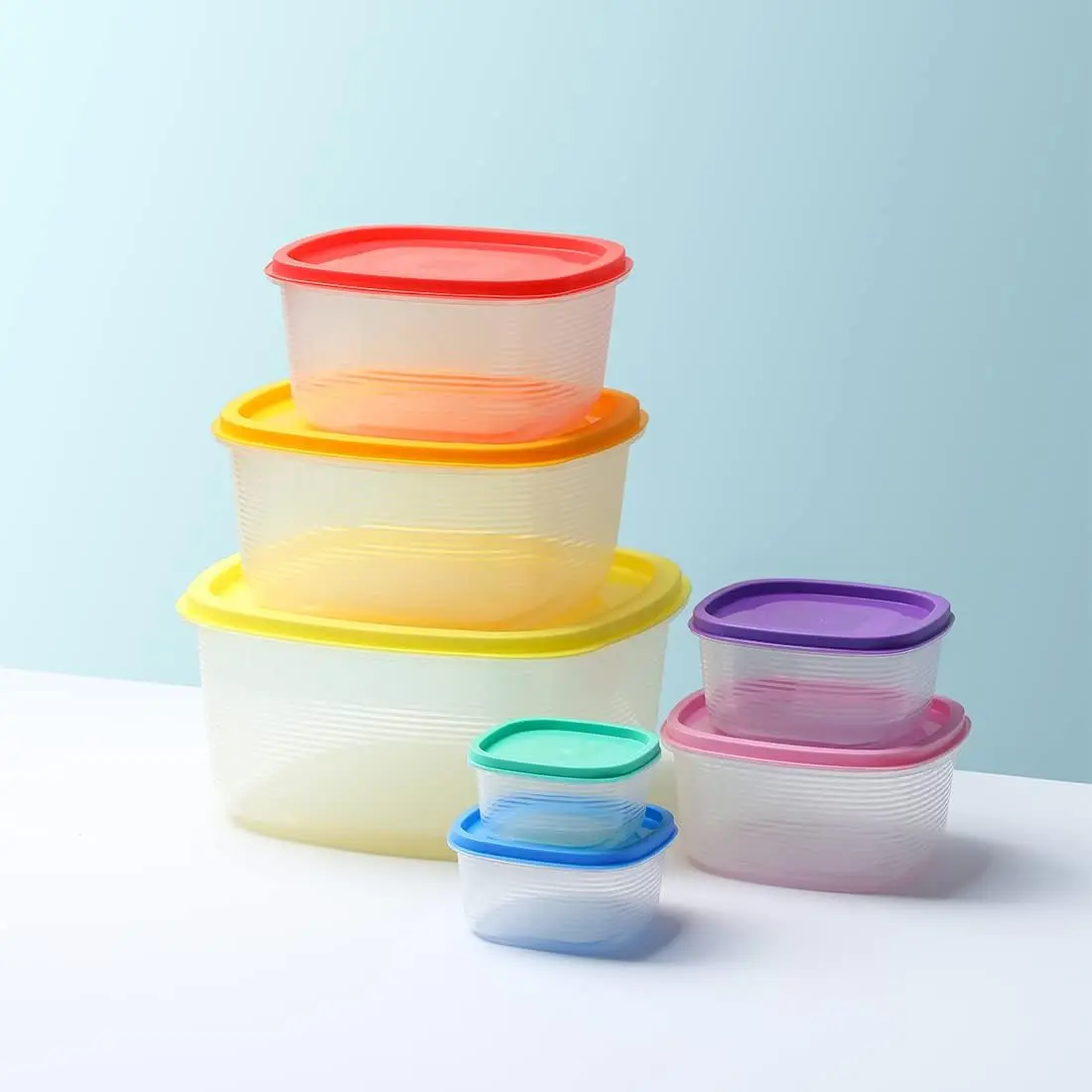 14 Pcs Rainbow Plastic Storage Container Set Custom Color Bpa Free Pp ...