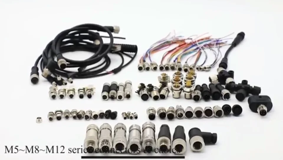 M5 M8 M12 M16 7/8 M23 방수 솔더 Pcb 패널 마운트 소켓 남성 여성 플러그 3 4 5 6 8 12 핀 플라스틱 원형 커넥터 - Buy M12 커넥터,M12 ...