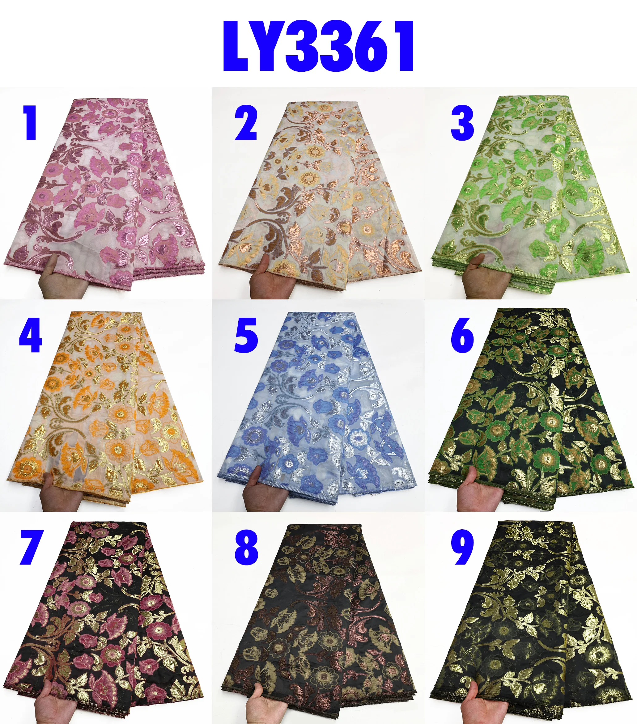 NI.AI Luxury Organza Lace Embroidery Fabric Jacquard Brocade Damask ...