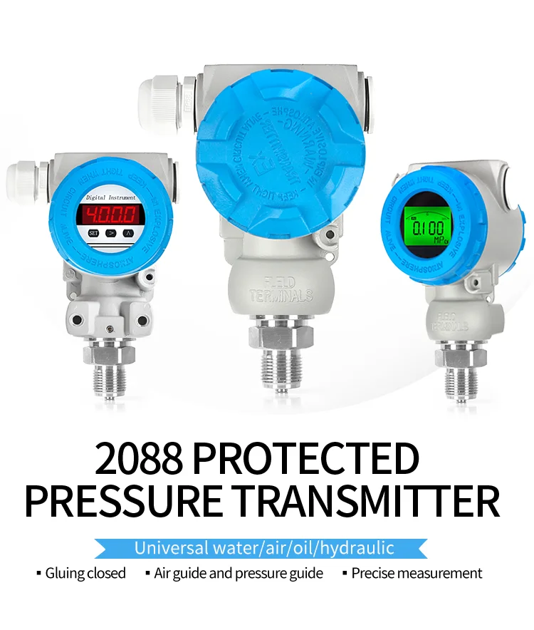 2088 Diffusion Silicon Pressure Sensor 4-20ma 0-10v Rs485 Output ...