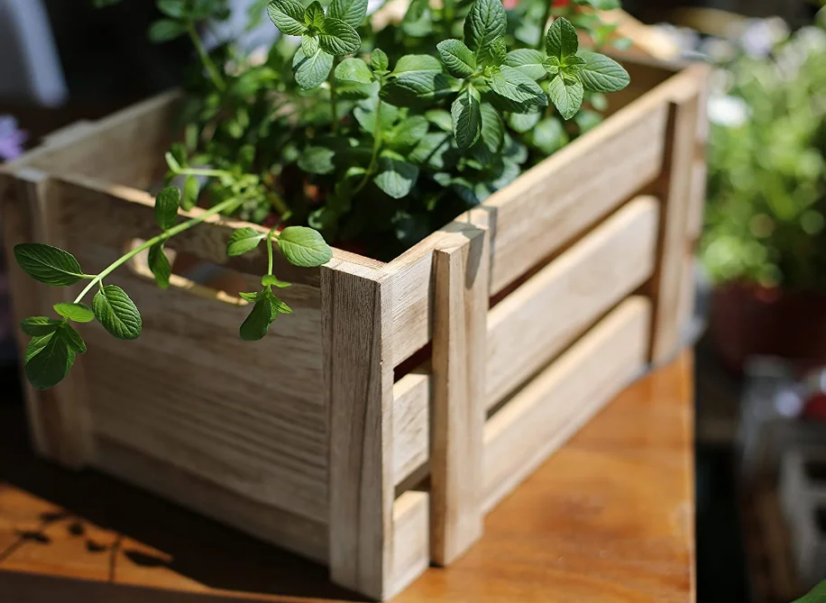 Wood Crates Unfinished Natural Country Style Wood Crate Set For Storage ...