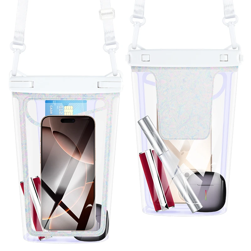 Universal 2l Waterproof Pvc Mobile Phone Bag Buoyant Clear Pouch With ...