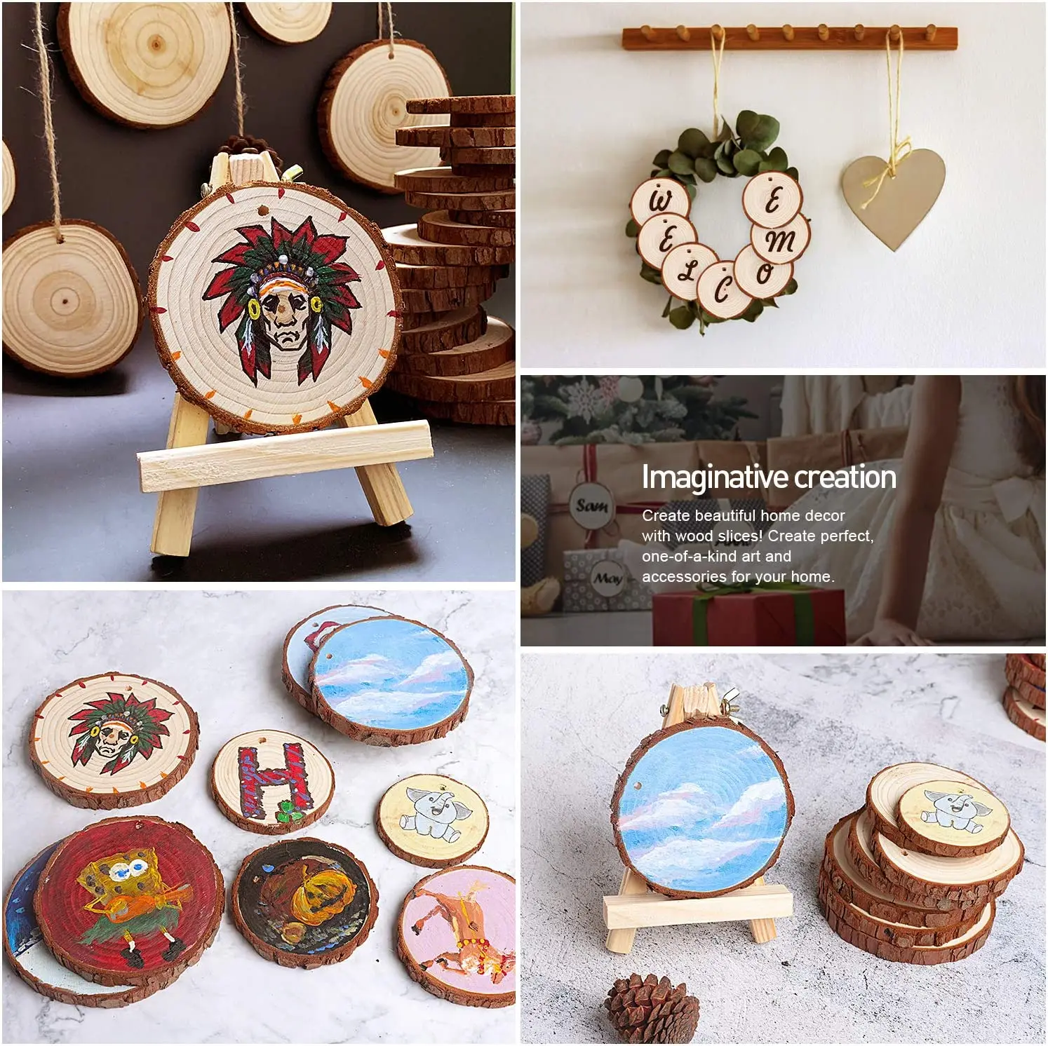 Custom Diy Wood Craft Natural Wood Slices For Christmas Wedding ...