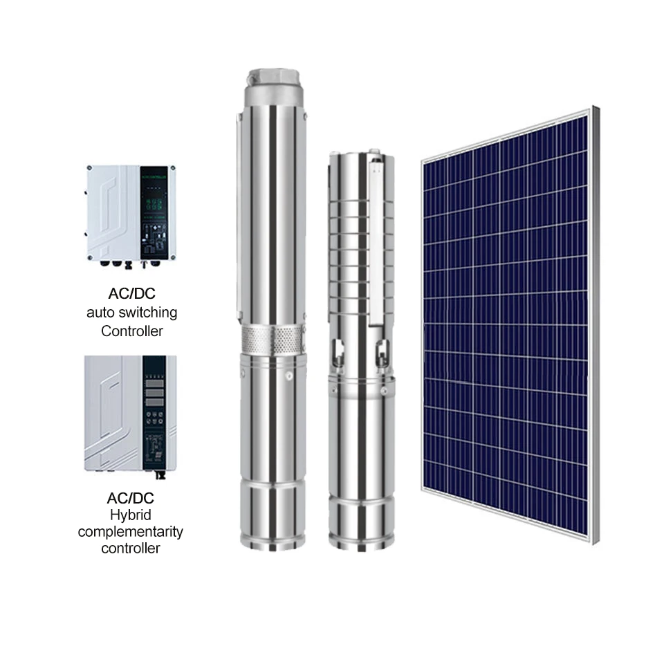 Wholesale 750W Stainless Steel Submersible Pump Solar Water System with AC & DC Electric & Solar ...