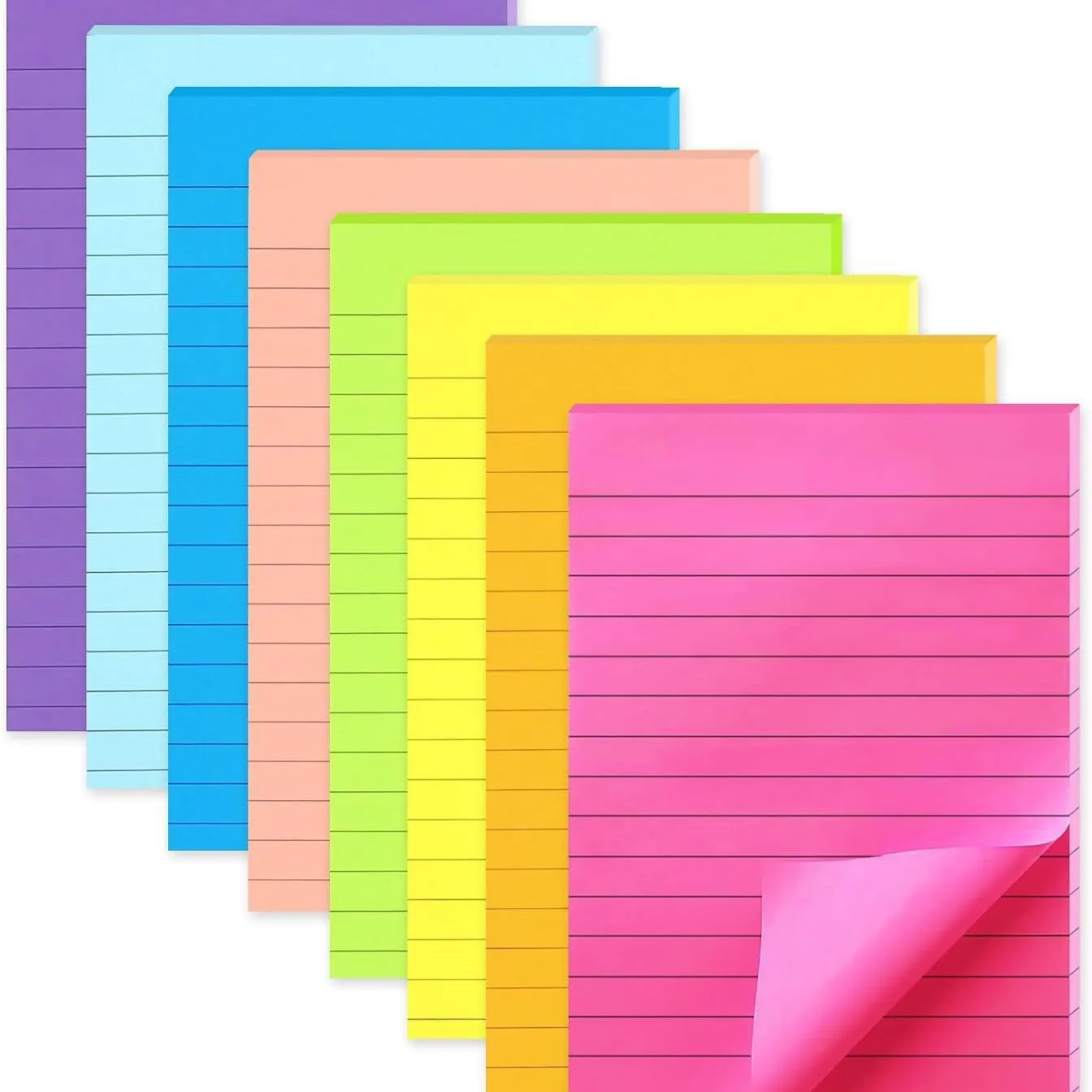 Sticky Note Message Note Transverse Line Fluorescent Paper Notepad Self ...
