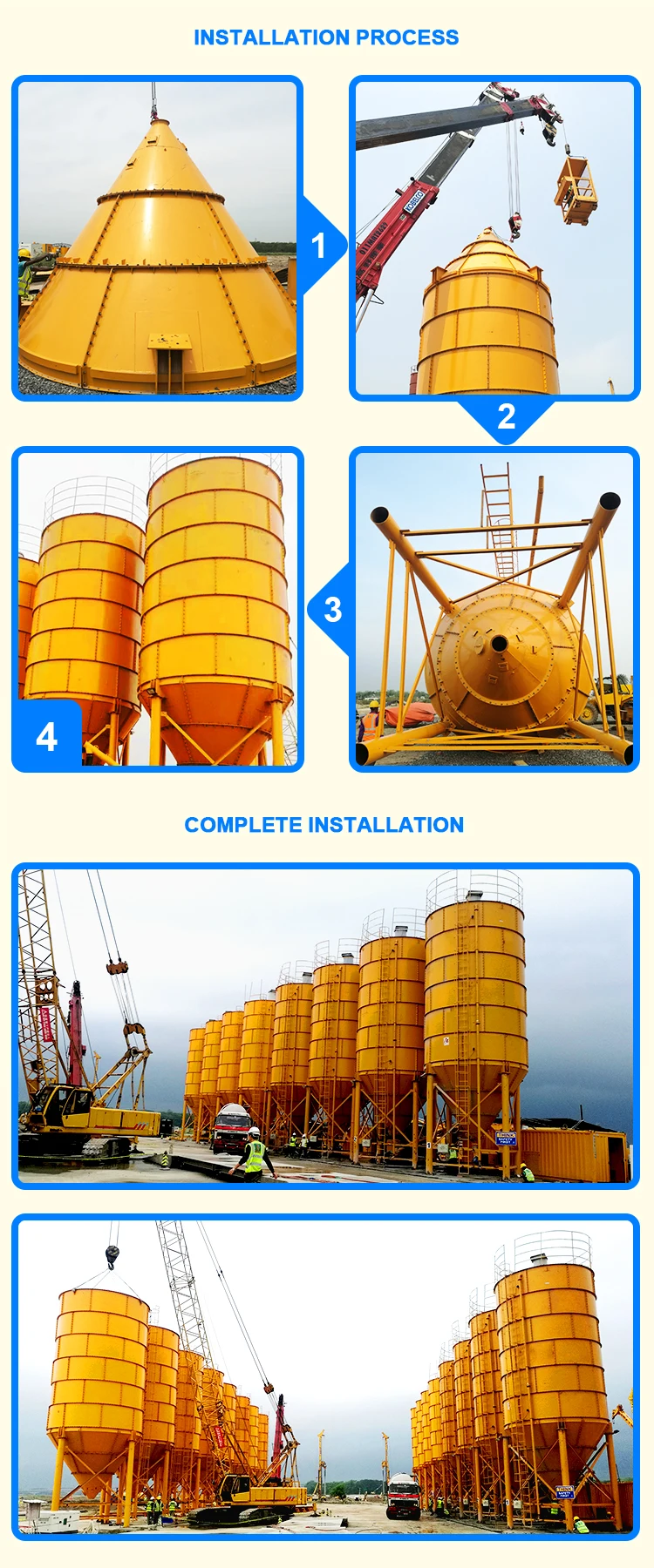 SDCADI Professiont Feed Hopper Silo Verticais Segment Cement Silo 1000 Ton