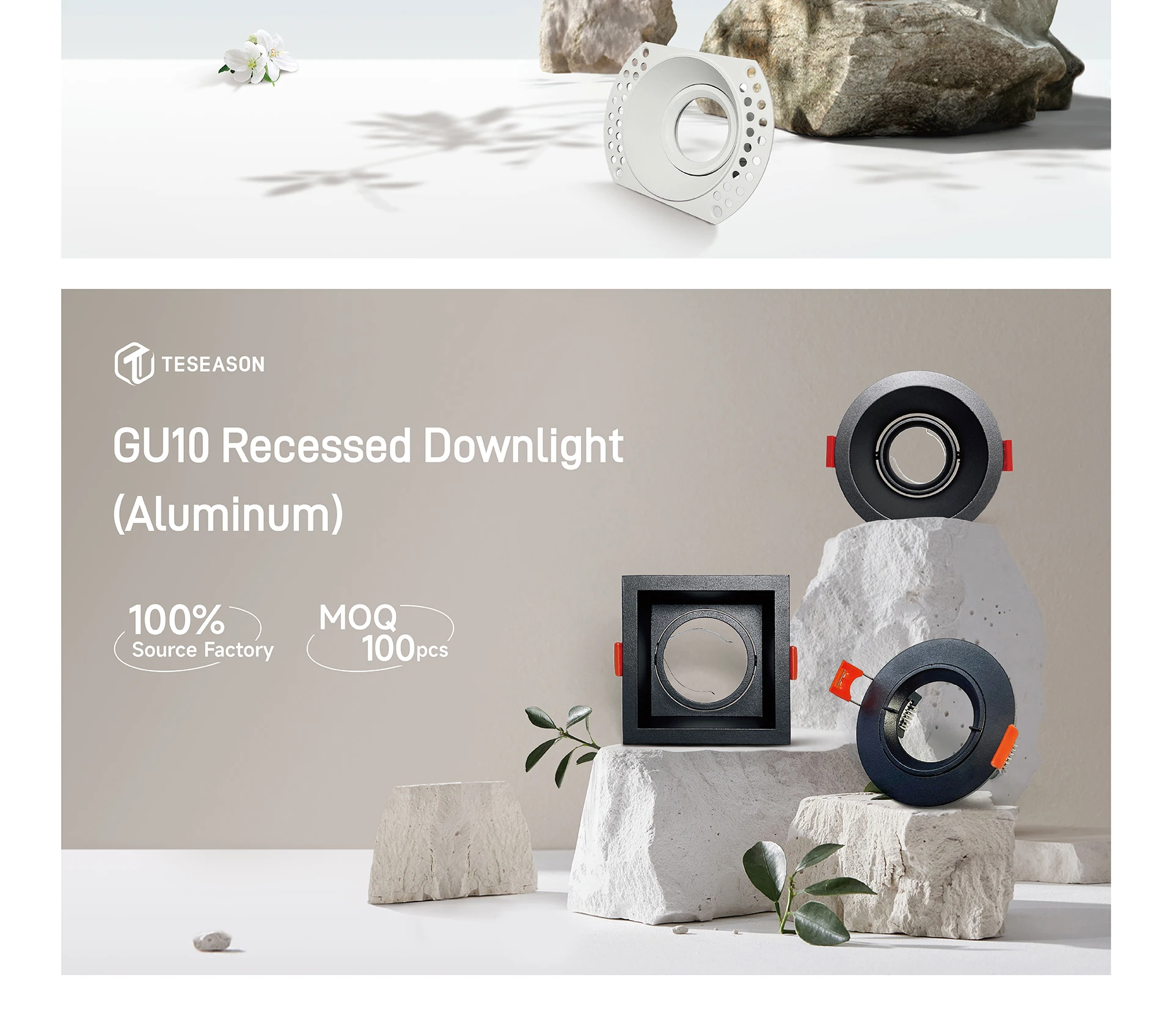 Trimless Inclined Design LED Light Frame MR16/GU10 Accessories Bezel ...
