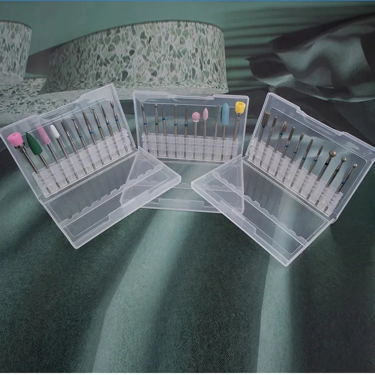 10pcs/set Stainless Steel Diamond Nail Drill Bit Set Sanding Bands ...