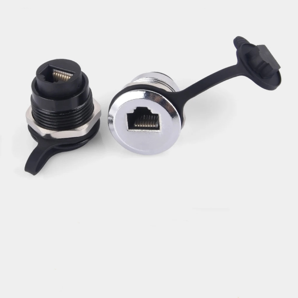 RJ45 Socket CAT6A Shielded Network Signal RJ45 to RJ45 Straight Female ...