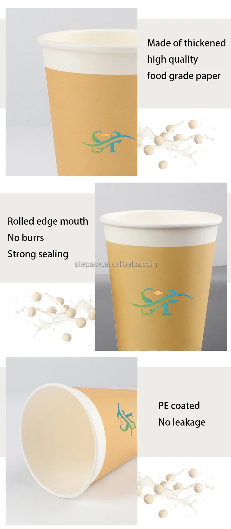 Double Wall Coffee Paper Cup With Lid Leak Proof Insulated Eco Friendly ...