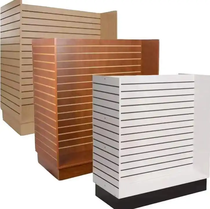 H Shape Black Color Simple Melamine Slatwall Stands Display Shelf For ...