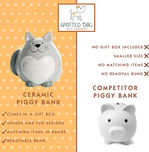 Fat Cat Money Box Piggy Bank For Kids Adults Cat Themed Gift For Cat ...