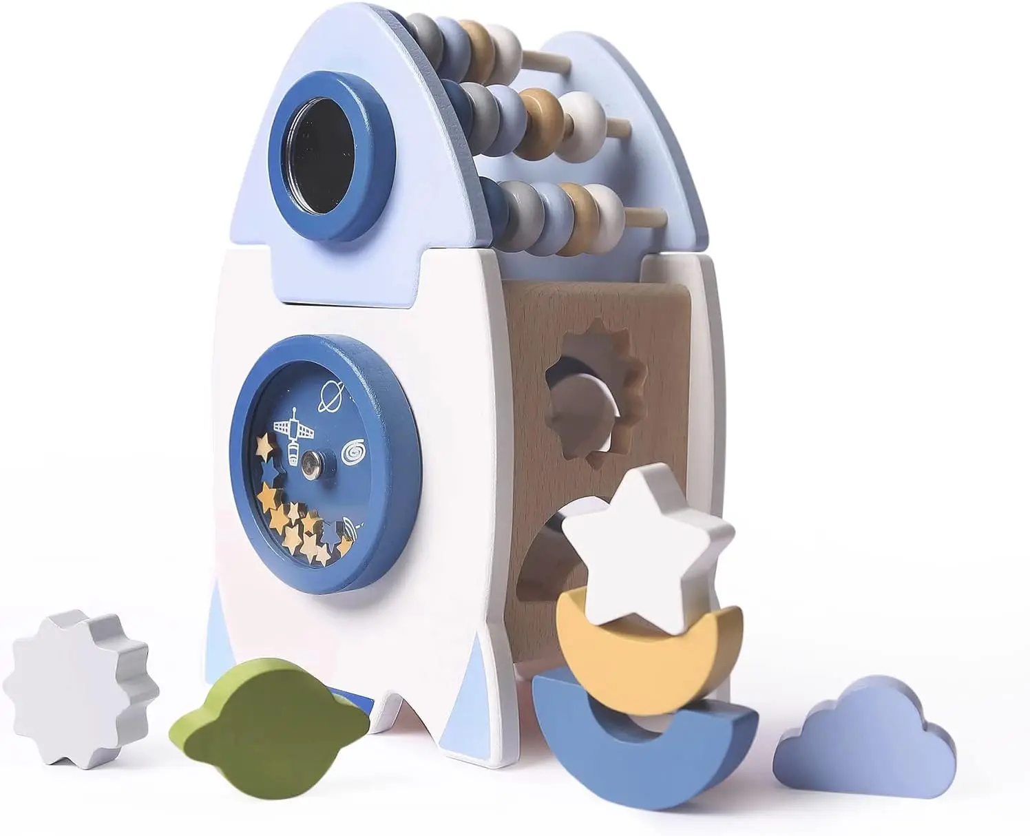 Multi-functional Building Blocks 5-in-1 Educational Toy Wooden Rocket ...