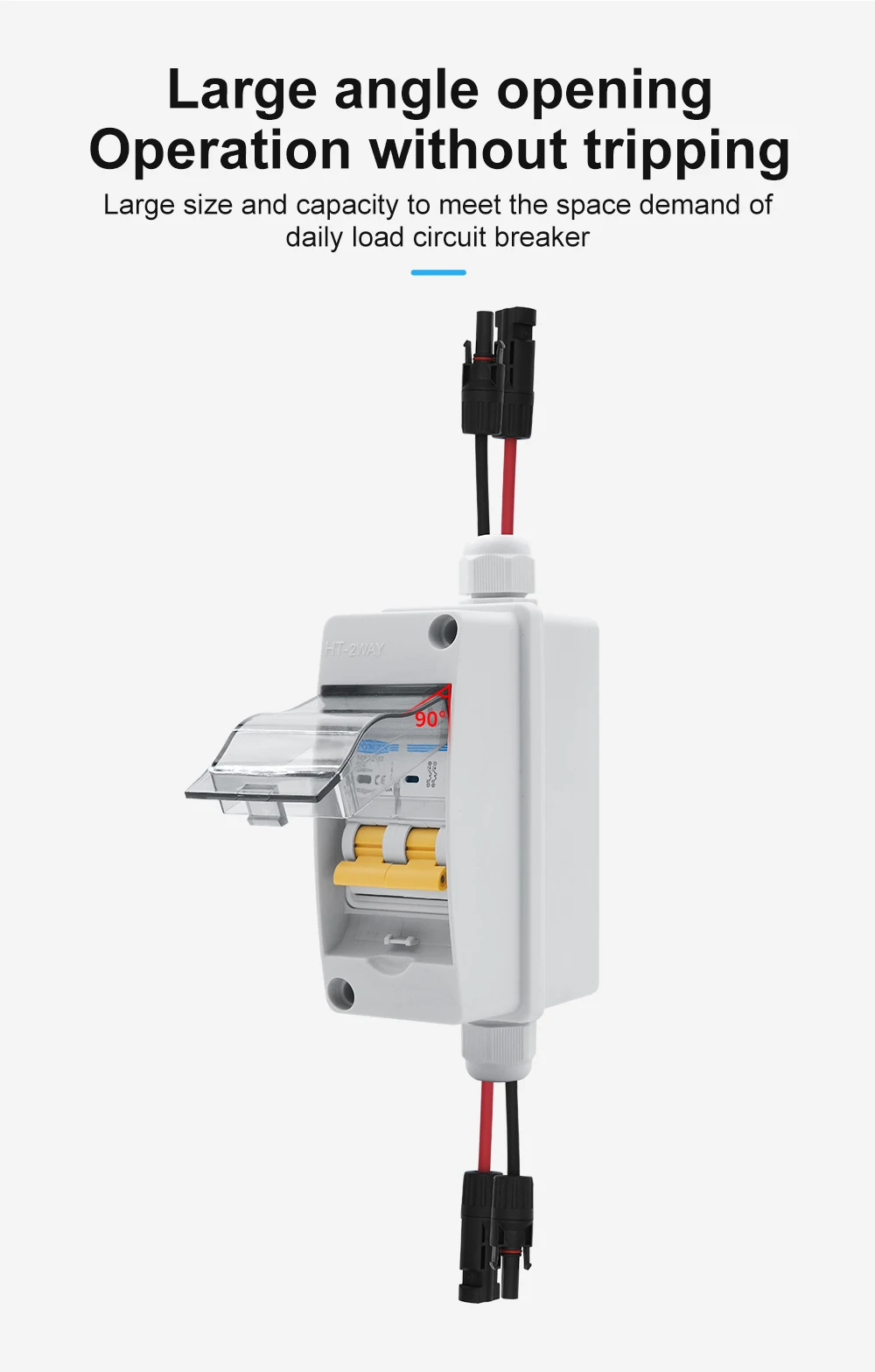 TOMZN Solar photovoltaic PV Combiner Box with circuit breaker IP65 HT 2ways 1 input 1 out DC ...