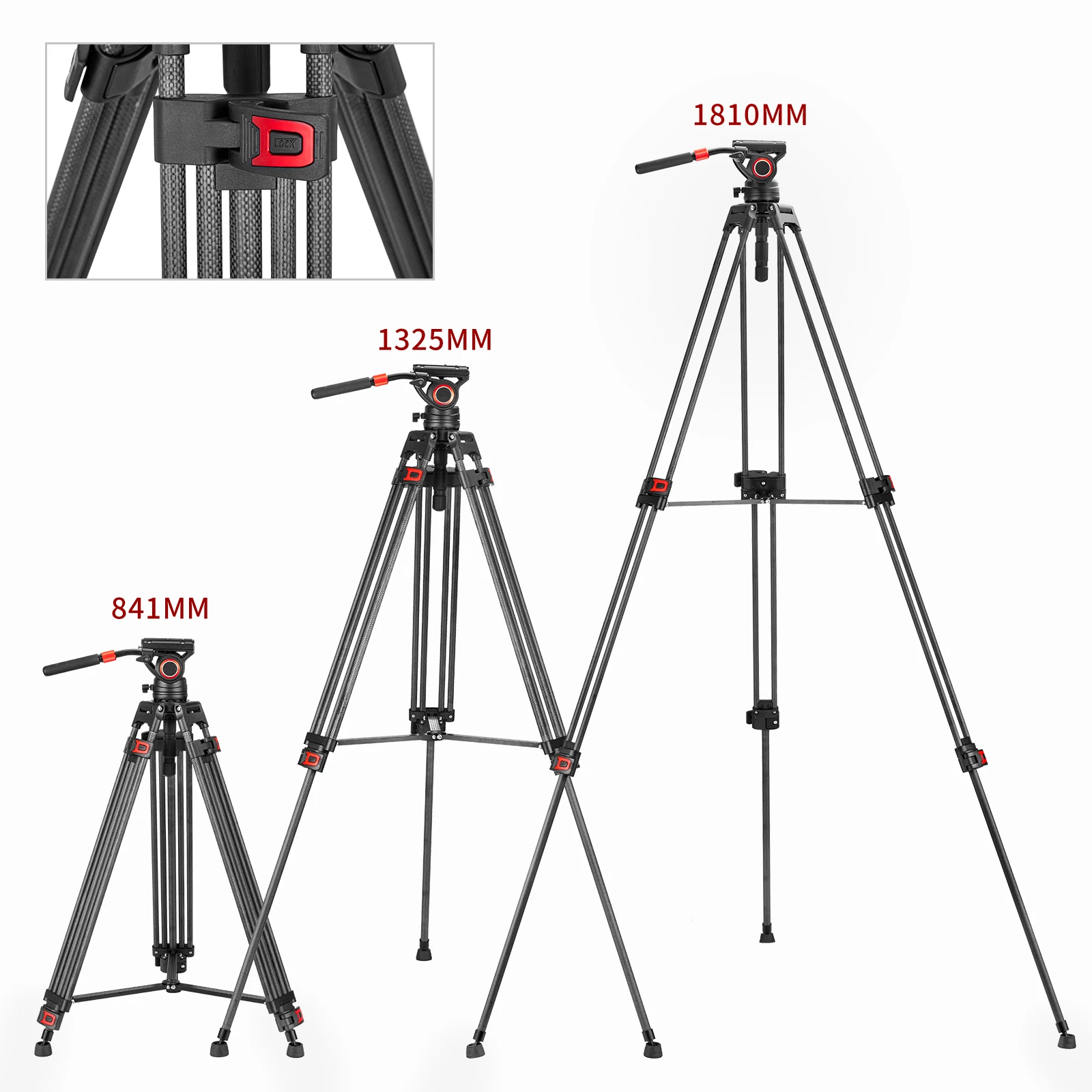 Cayer BF25L Heavy Duty Carbon Fiber Camera Tripod - Professional 3 ...