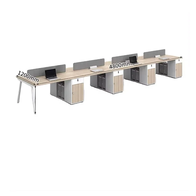 Modular Officeworks Table 1.4 Meter Steel Frame Wood Tabletop Modern ...
