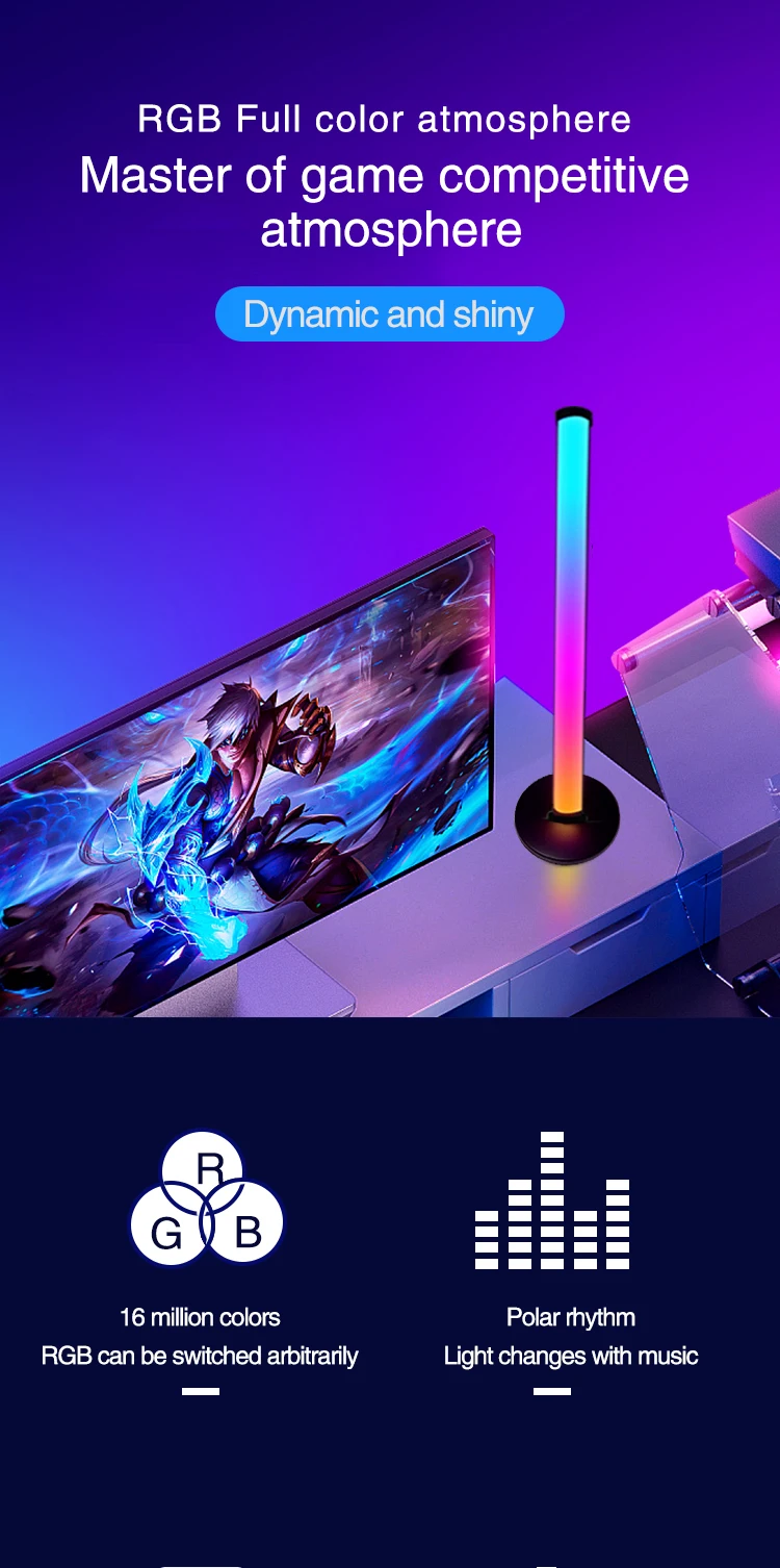 Smart Gaming Light - RGBIC Control with BT APP & Voice