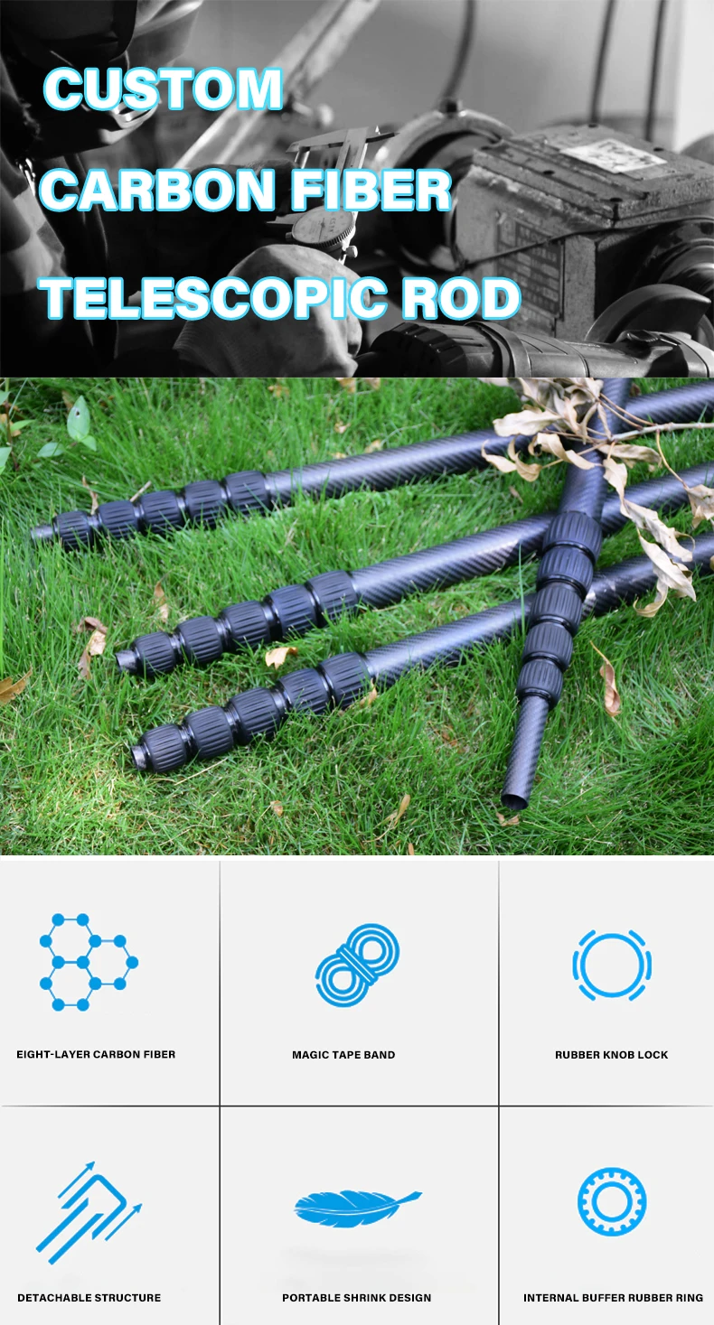 Heavy Duty Carbon Fiber Telescopic Flag Pole - Buy Twist Lock ...