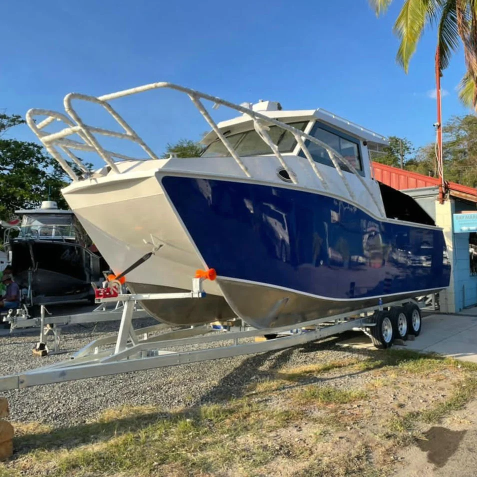Welded Salt Water Offshore Twin Hull Alloy 8.8m Catamaran