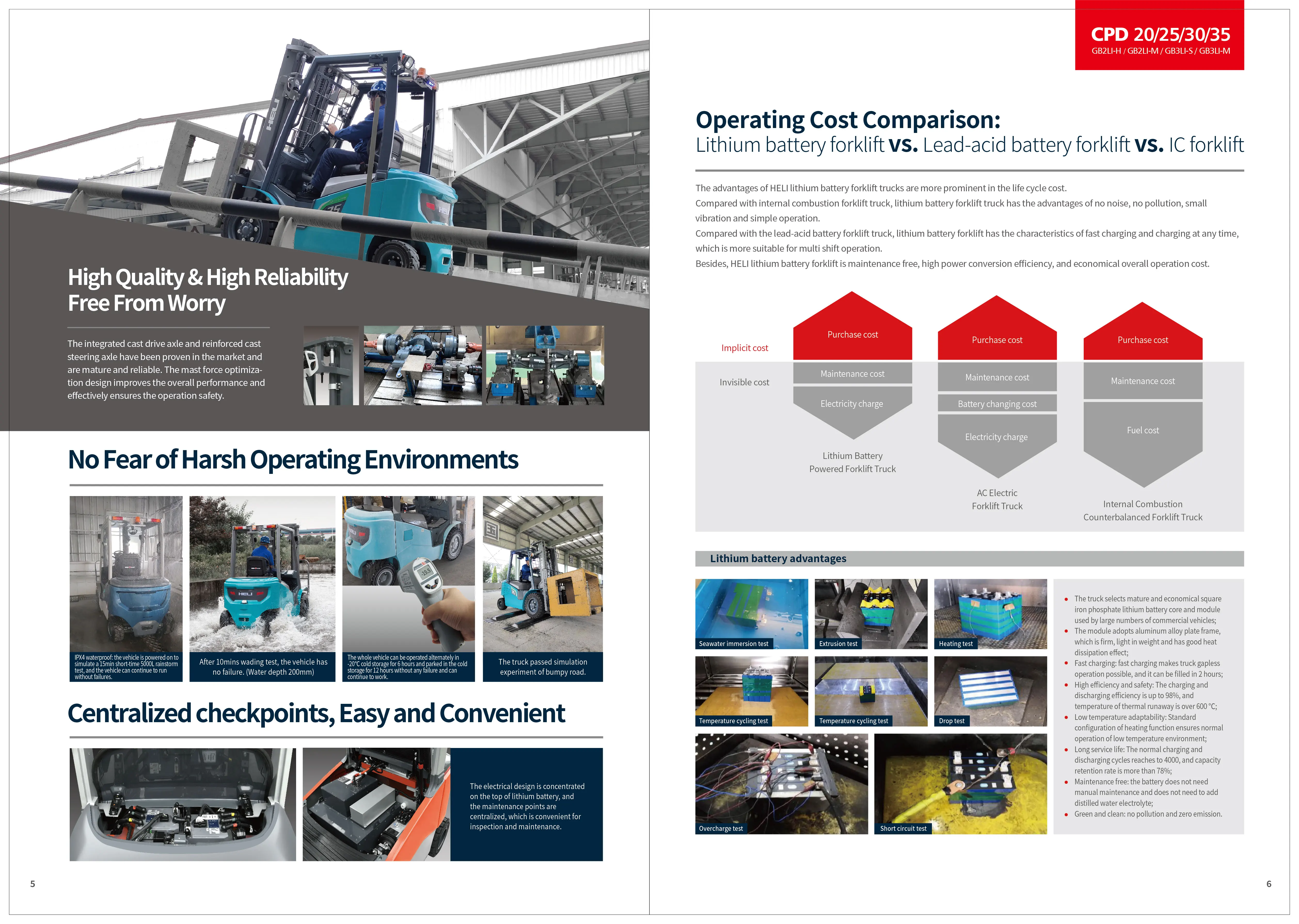 HELI G3 Series 3ton Li-Ion Forklift - Efficient & Reliable