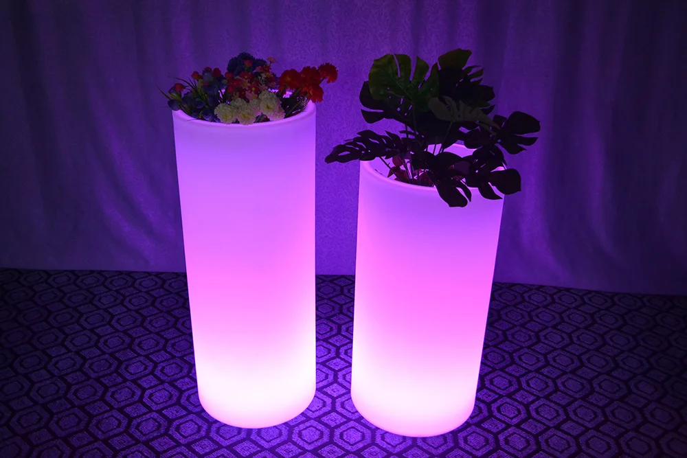 Decorative Creative Floor Vase LED Illuminated Flower Pot, Seven Color ...