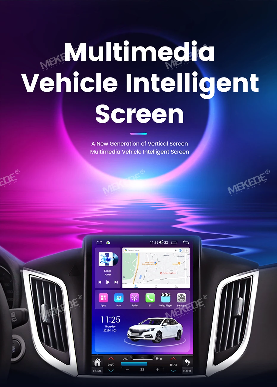 Vertical Screen Tesla Style Android 11 Car Multimedia Player For Ford ...