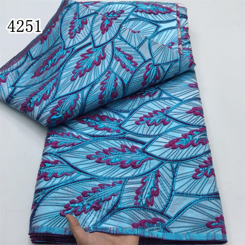 4251 Latest African Brocade Lace Fabric Jacquard Organza for Wedding ...