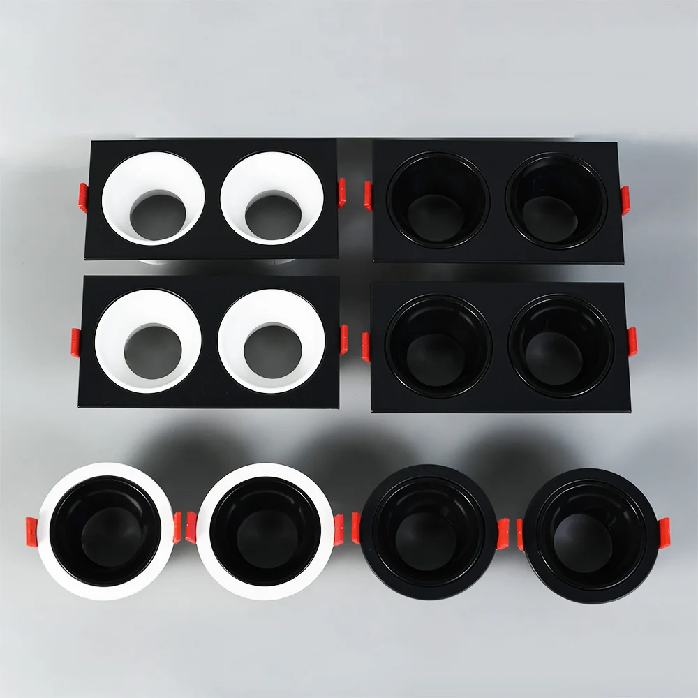 Metal Recessed Gu10 Round Led Downlight Fixture Housing Cover Anti ...